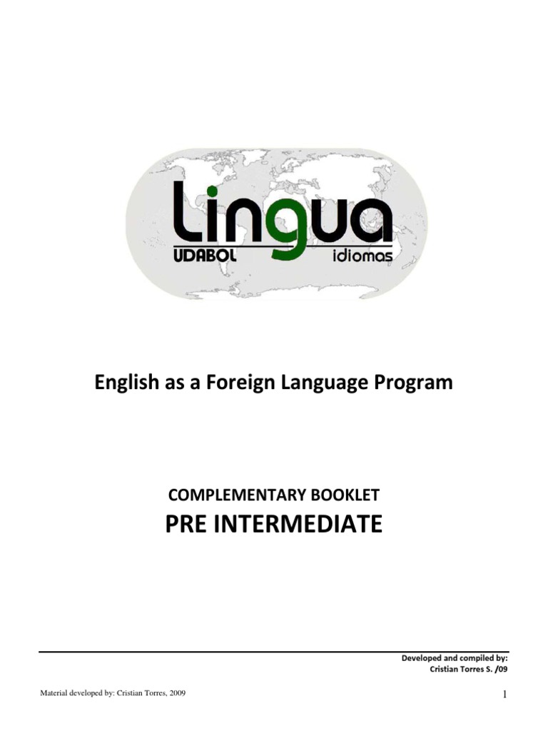 New Booklet For Pre Intermediate | PDF | Idioma en Inglés | Cognición