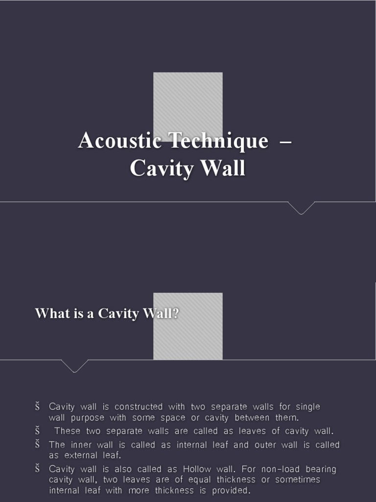 Acoustic Technique-Cavity Wall | PDF | Wall | Materials
