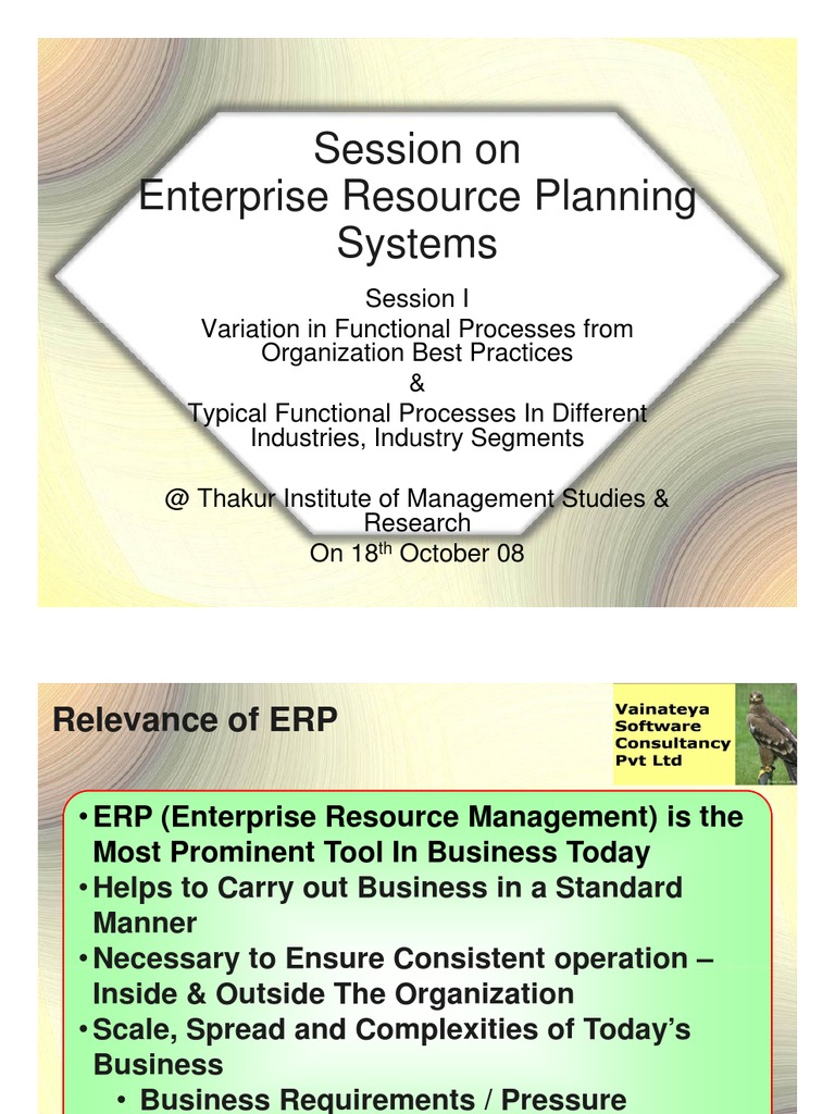 Session On Enterprise Resource Planning Systems | PDF | Business ...
