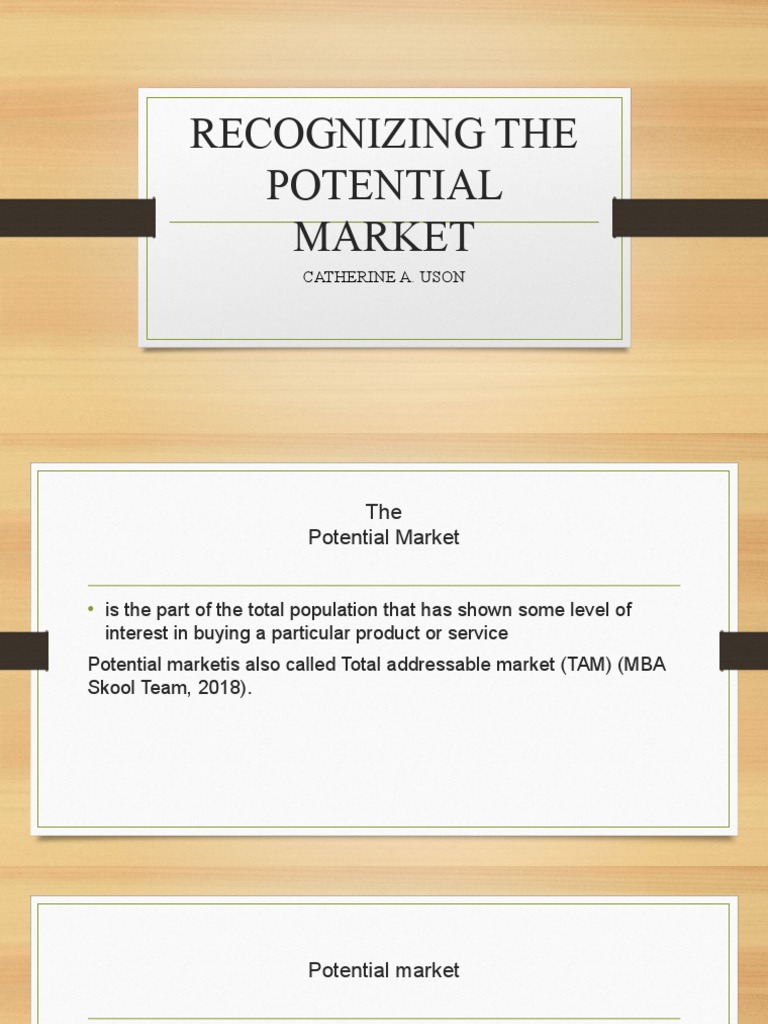 Recognizing The Potential Market Day 1 | PDF | Entrepreneurship ...