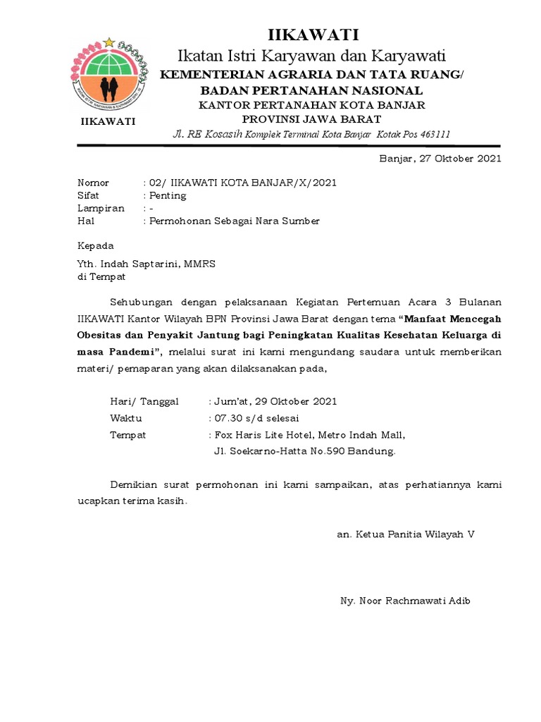 Surat Undangan Ikawati | PDF