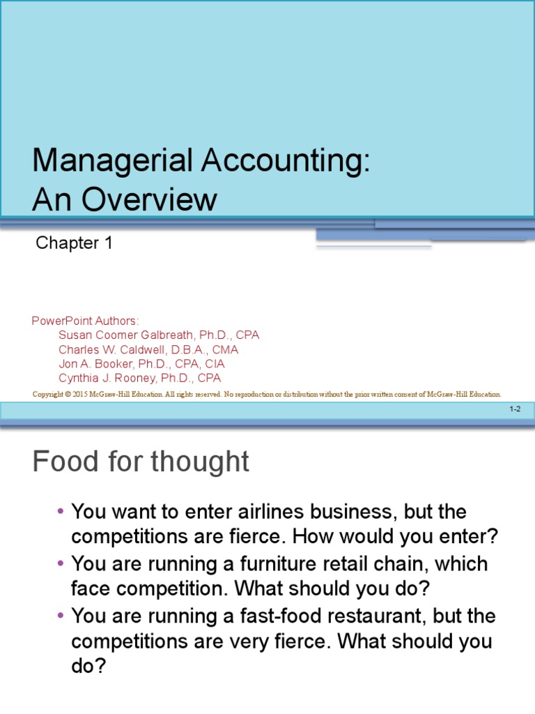 0 Overview of Managerial Accounting | PDF | Management Accounting ...