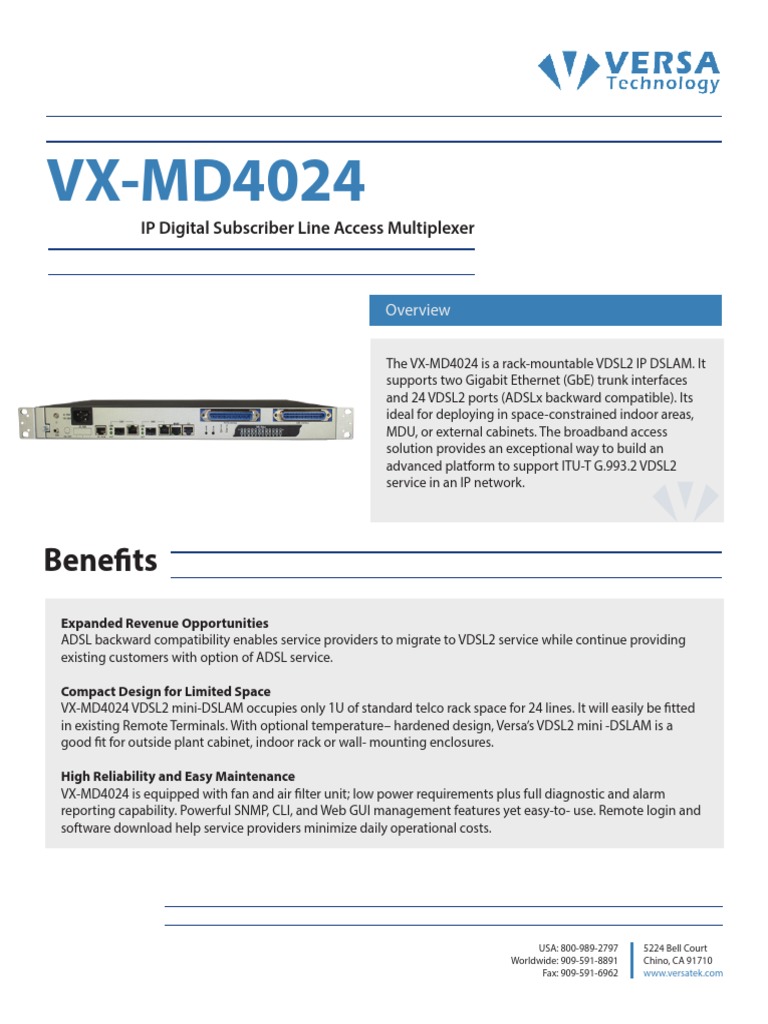 VX MD4024 Datasheet 2 | PDF | Data Transmission | Networking Standards