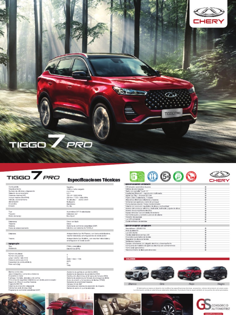 Ficha Técnica TIGGO 7 PRO | PDF