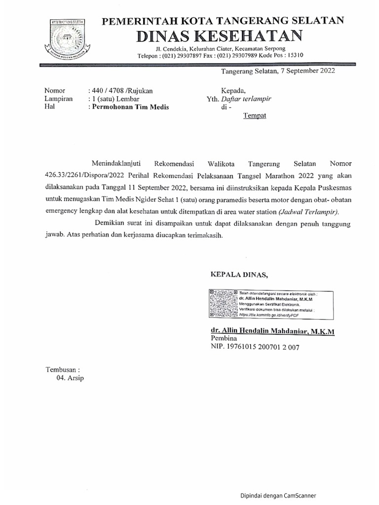 Surat Permohonan Tim Medis | PDF