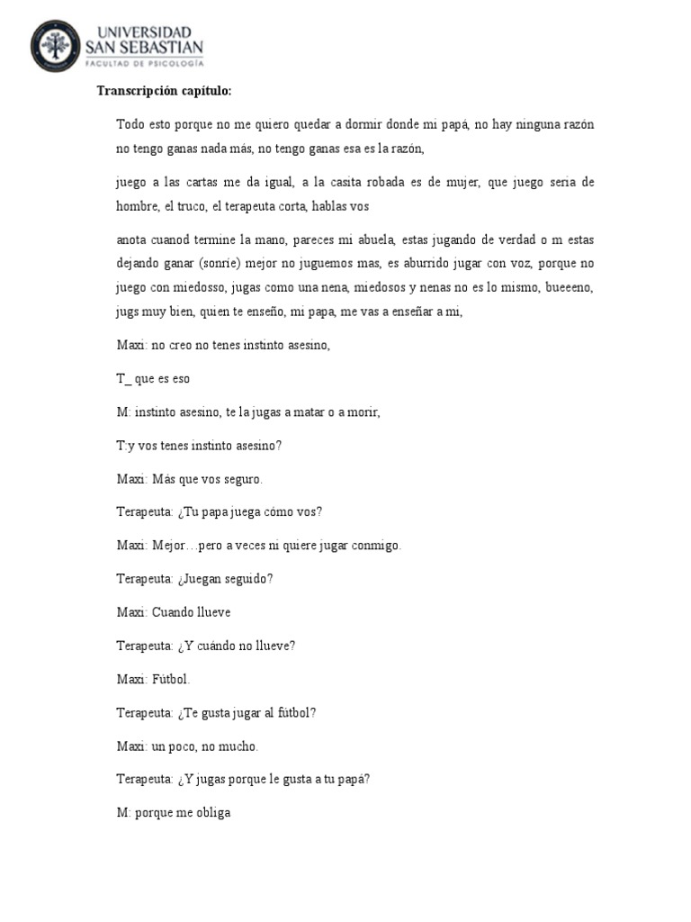 Transcripción Capítulo | PDF