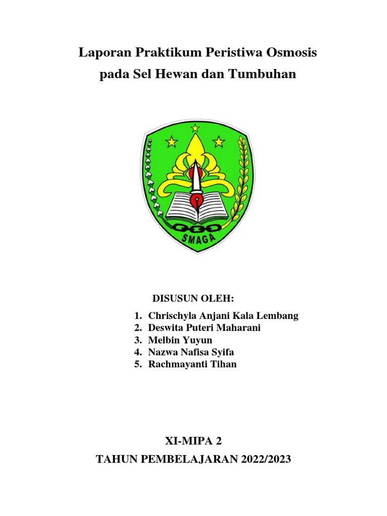 Laporan Praktikum Peristiwa Osmosis | PDF | Kesehatan Holistik | Sains & Matematika