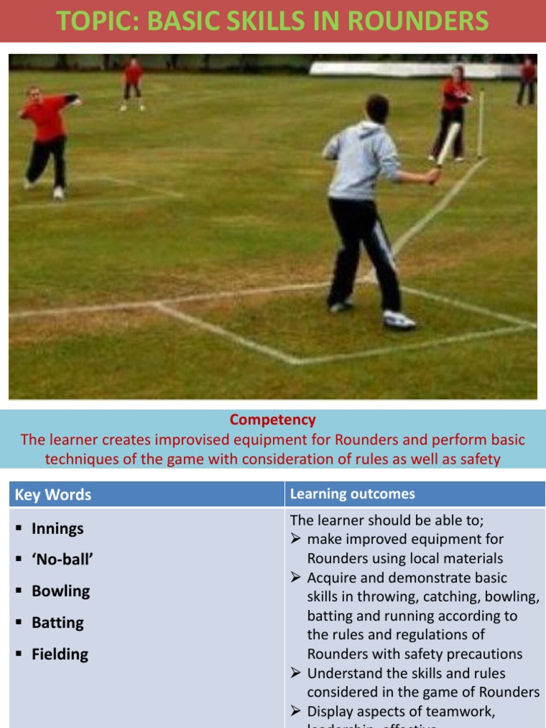 Rounders Basic Skills Guide | PDF | Bowling (Cricket) | Ball Games