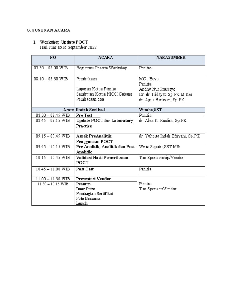 Susunan Acara | PDF | Sains & Matematika
