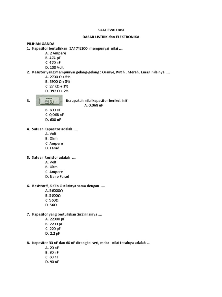Soal Evaluasi Dle | PDF | Sains & Matematika | Teknologi & Rekayasa
