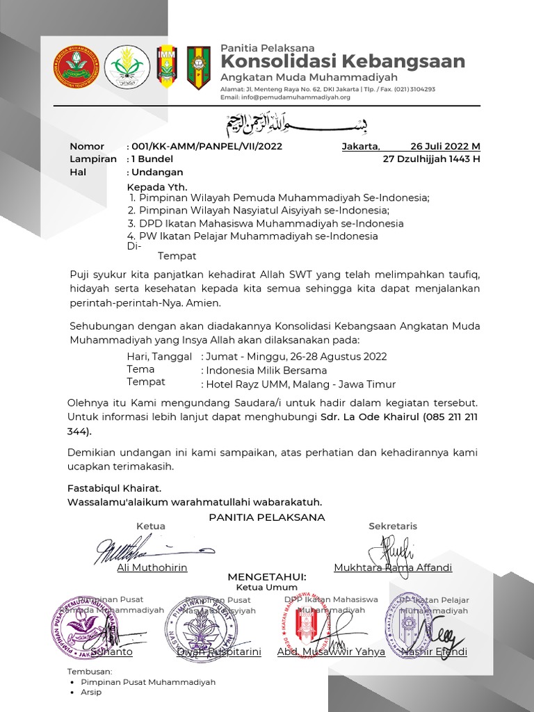 Konsep Surat Konferensi Kebangsaan AMM - REV | PDF