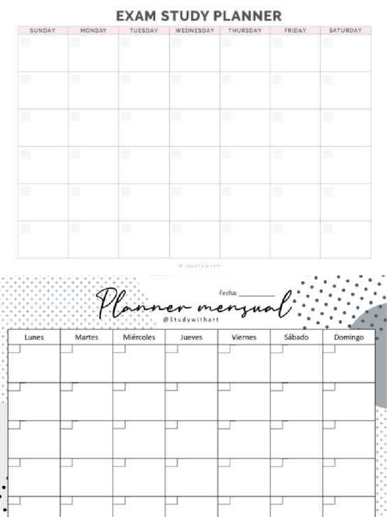 Planer Mensual para Imprimir | PDF