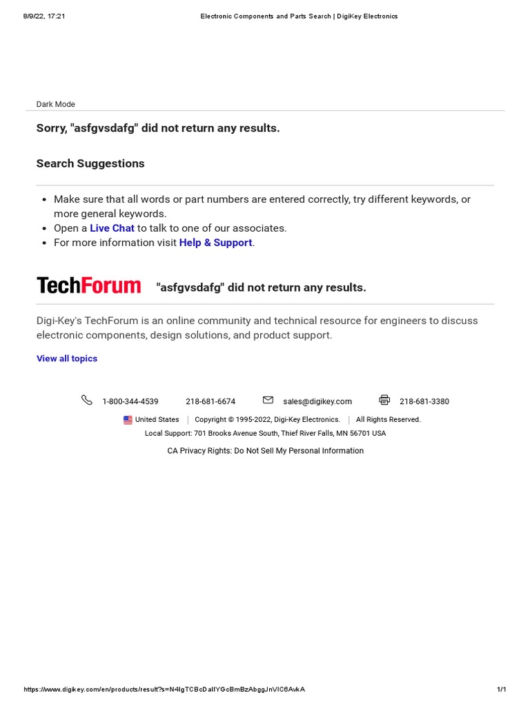 Electronic Components and Parts Search - DigiKey Electronics | PDF