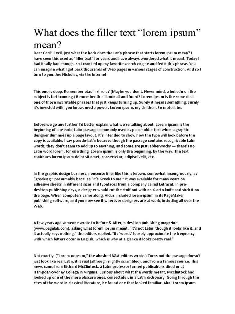What Does The Filler Text | Download Free PDF | Page Layout | Books