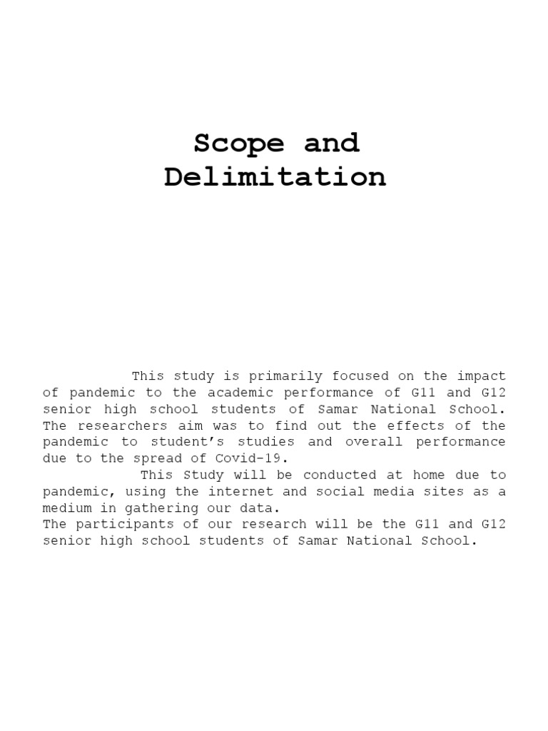 Scope and Delimitation | PDF
