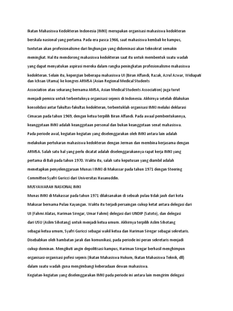 Sejarah Pembentukan ISMKI di Indonesia | PDF