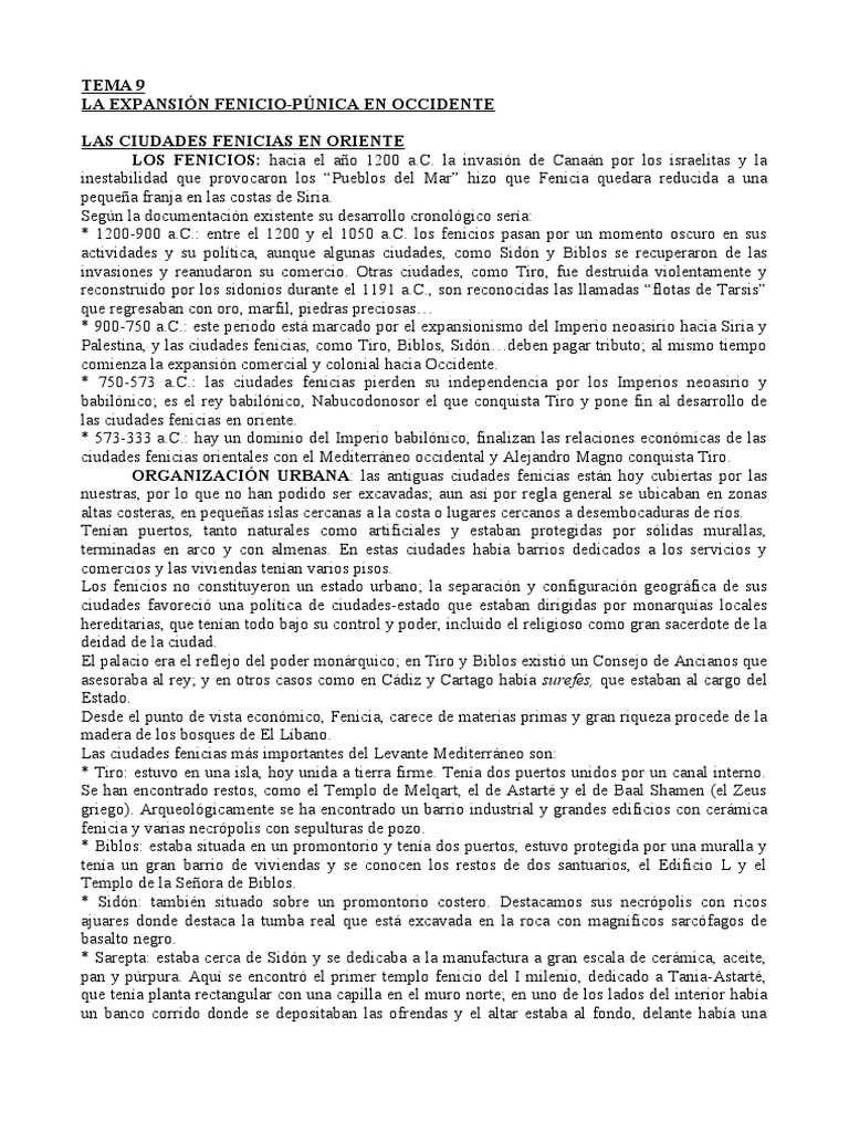 Cultura Fenicia: Expansión y Legado | PDF | Fenicia | Cartago