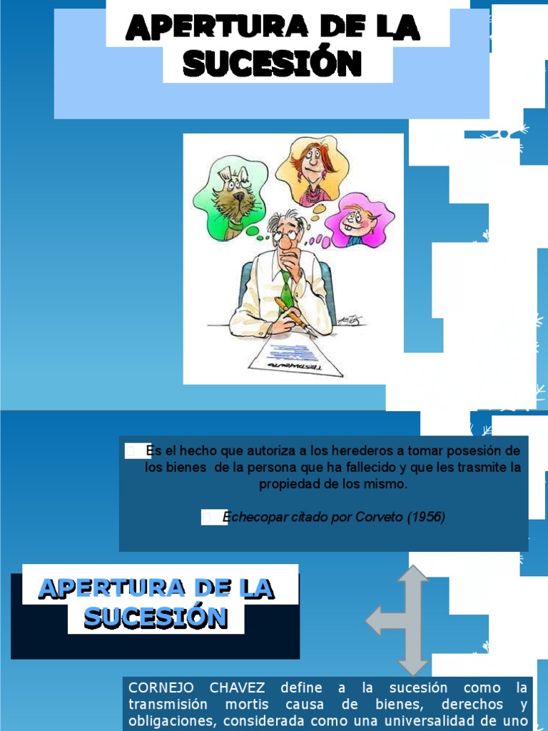 Apertura de la Sucesión y Herencia | PDF | Voluntad y testamento | Herencia