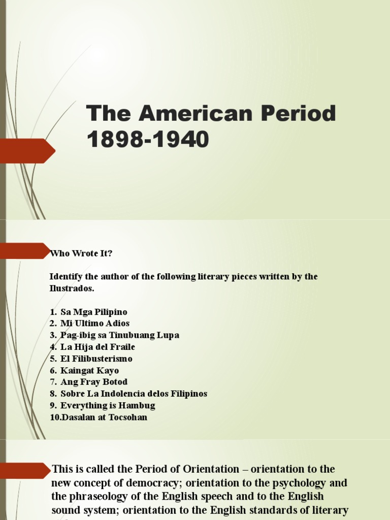 The American Period | PDF | Philippines | Poetry