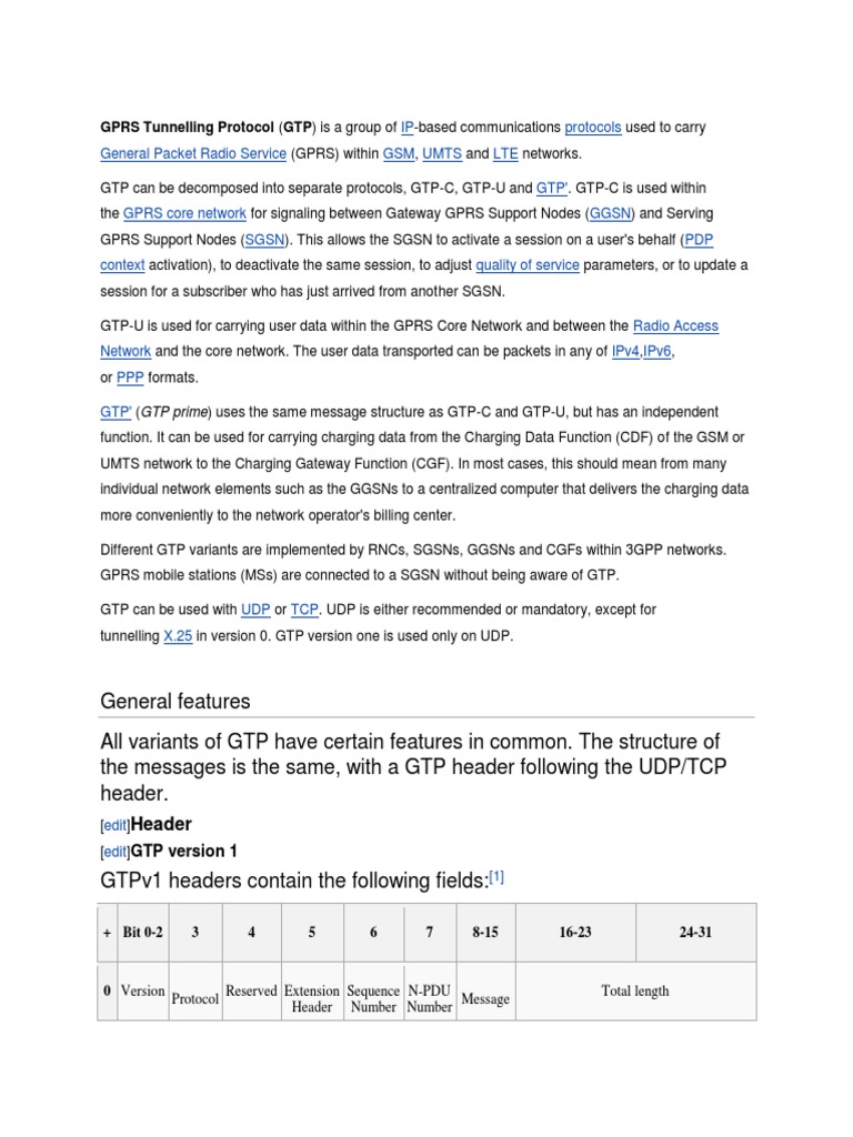 GPRS Tunnelling Protocol | PDF | Network Architecture | Internet Architecture
