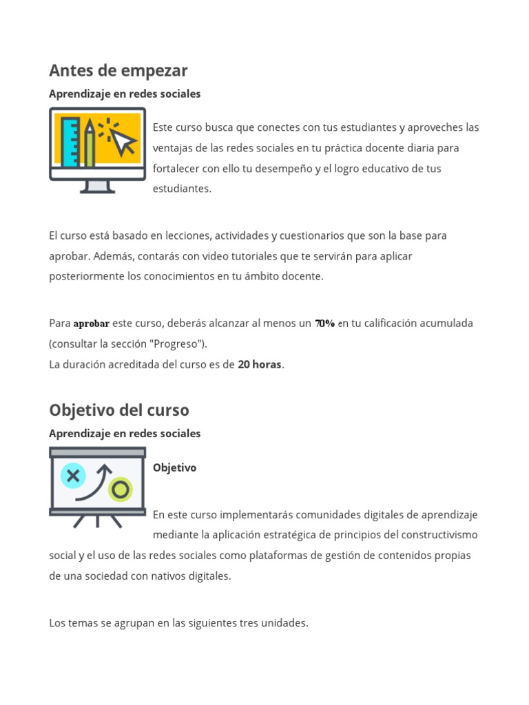 Curso de Aprendizaje en Redes Sociales | PDF | Servicio de redes ...