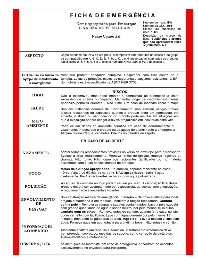 Ficha de Emergencia | PDF