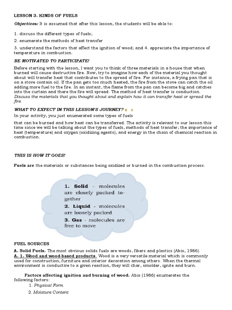 LESSON 3 Kinds of Fuels | PDF | Combustion | Fires