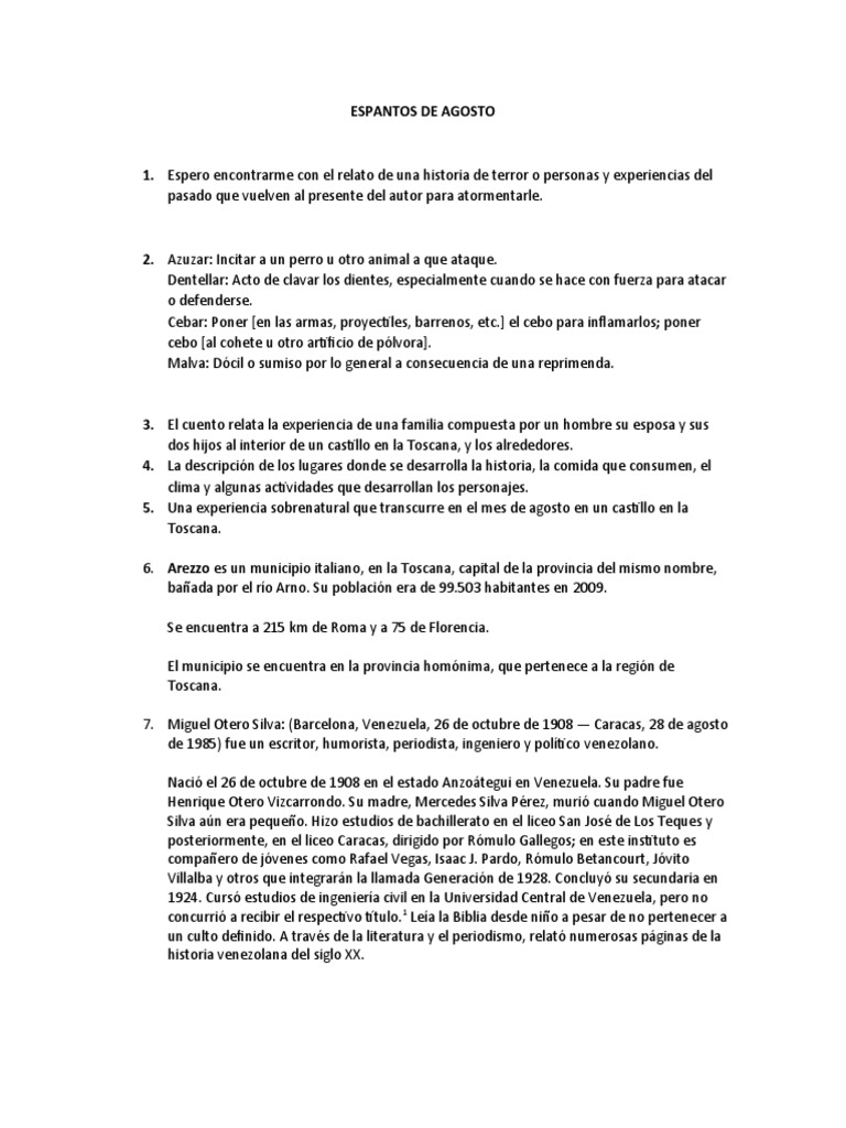 Espantos de Agosto | PDF | Gabriel García Márquez