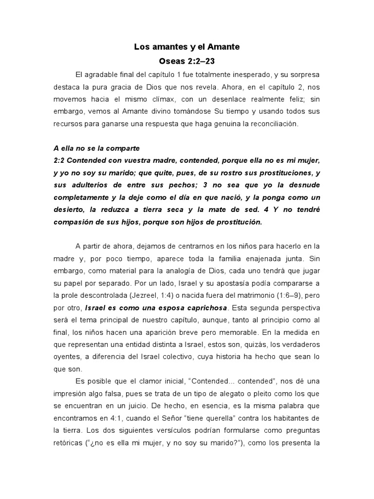 Estudio Biblico Oseas Capitulo 2 | PDF