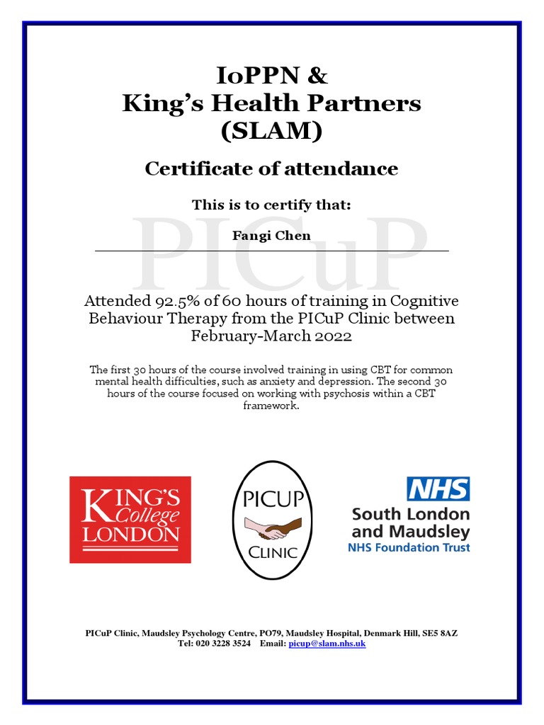 FC Certificate of Attendance | PDF