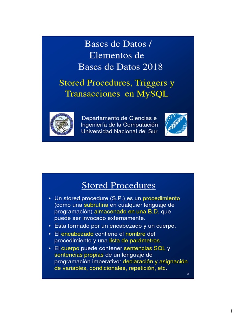 Color - Stored Procedures, Triggers y Transacciones en MySQL | PDF ...