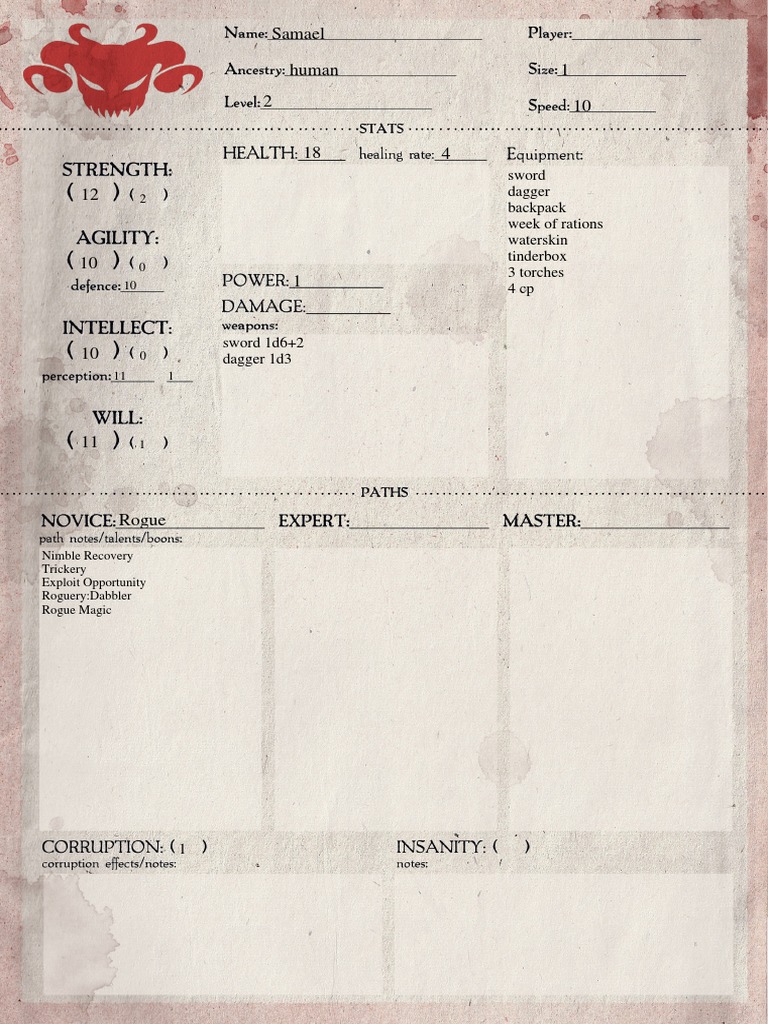 Character Sheet | PDF