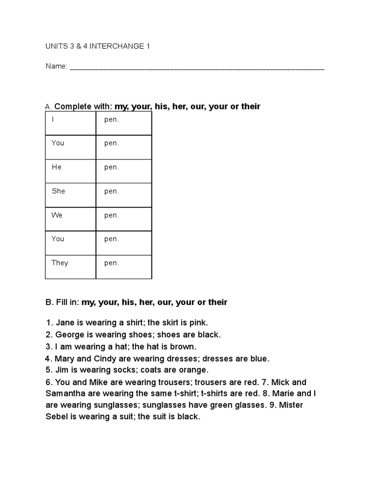 Units 3 4 Worksheets Pdf Social Science Wellness