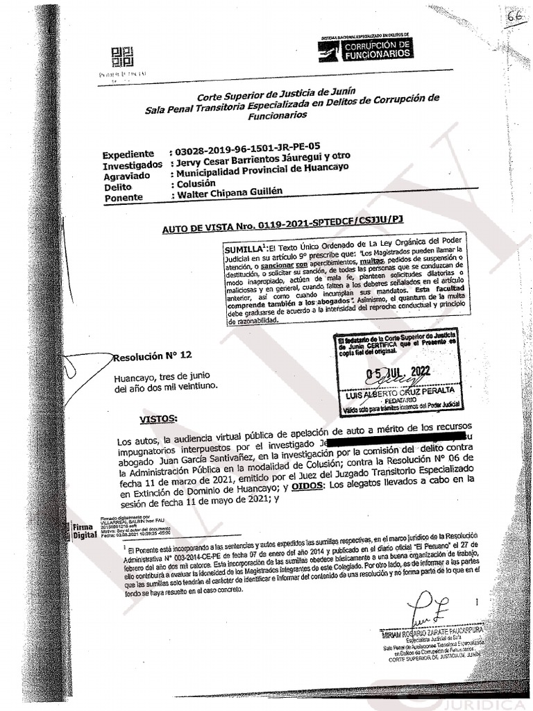 Expediente 03028-2019. Juan Rafael Garcia Santivañez - Laley.pe | PDF