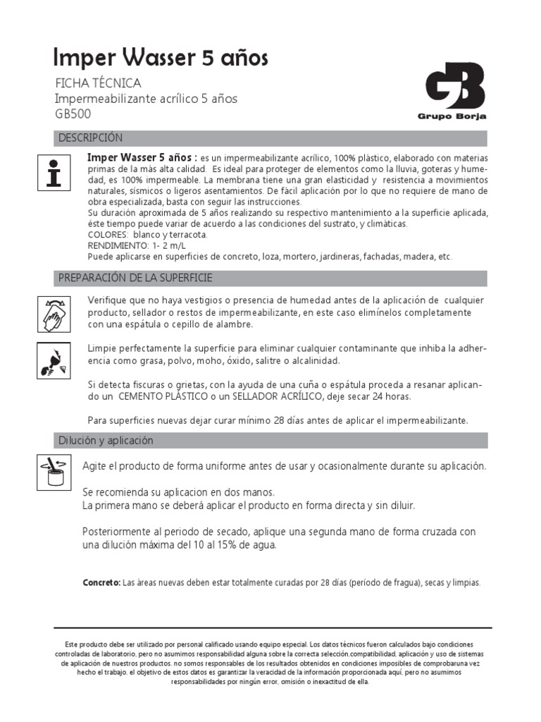 Imper Wasser 5 A | PDF | Hormigón | Materiales
