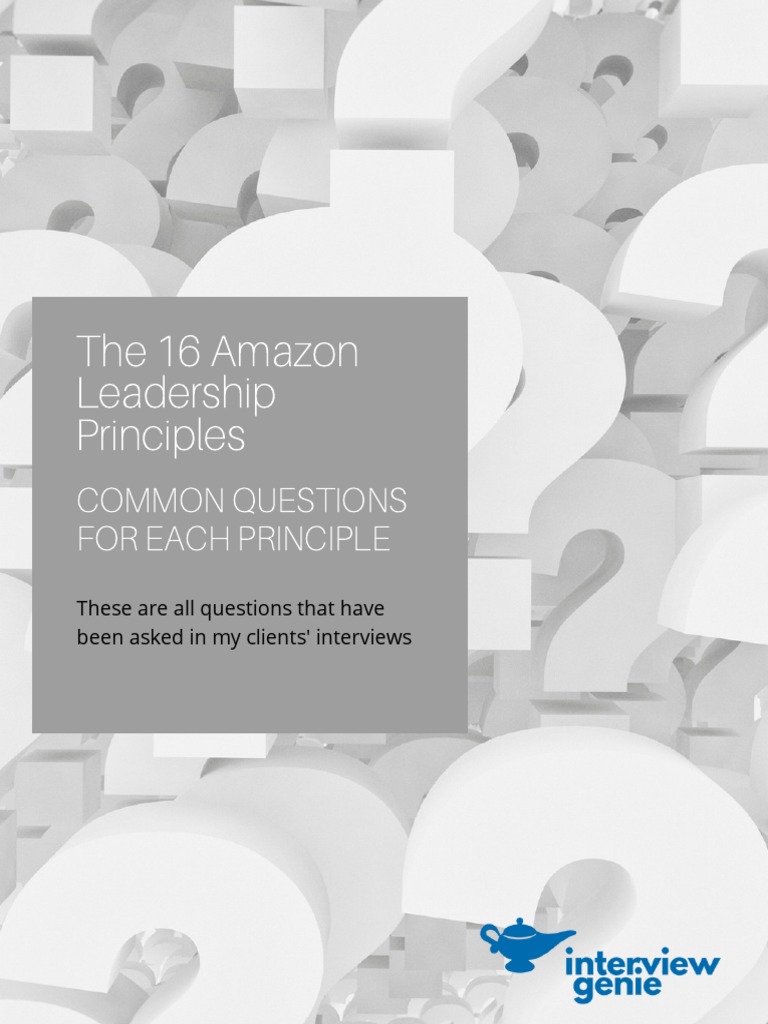 Leadership Principle Interview Questions by Principle | PDF ...