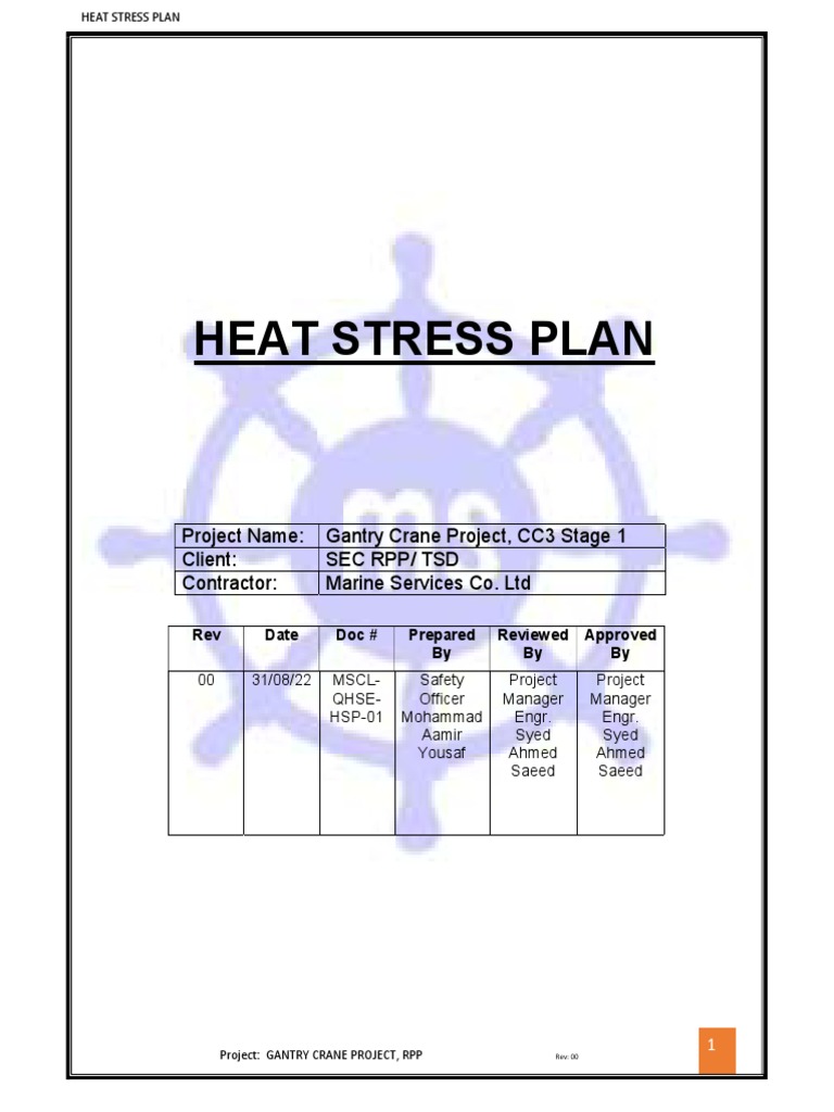 Heat Stress Procedure MSCL (1) | PDF | Hyperthermia | Humidity