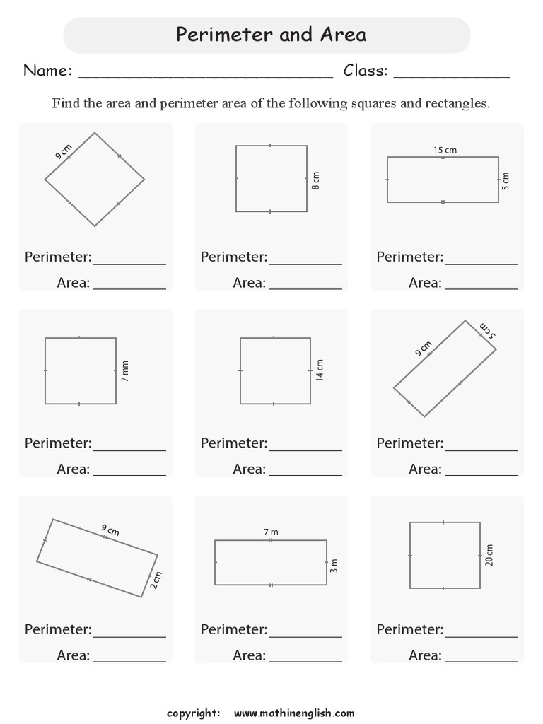 Maths Grade 3 Area Perimeter 2 | Download Free PDF | Area | Abstract ...