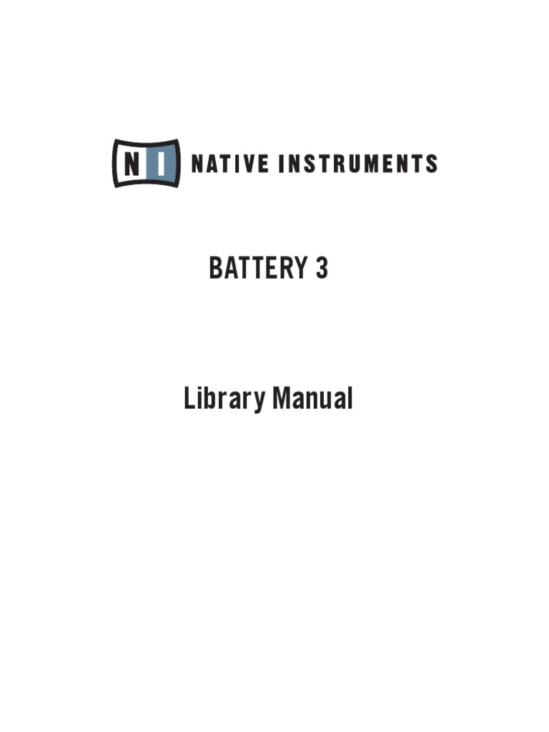 Battery 3 Library Manual English | PDF | Drum Kit | Percussion Instruments