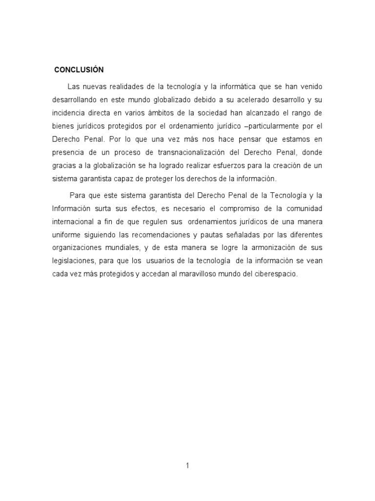 CONCLUSIÓN de Delitos Informaticos | PDF | Informática