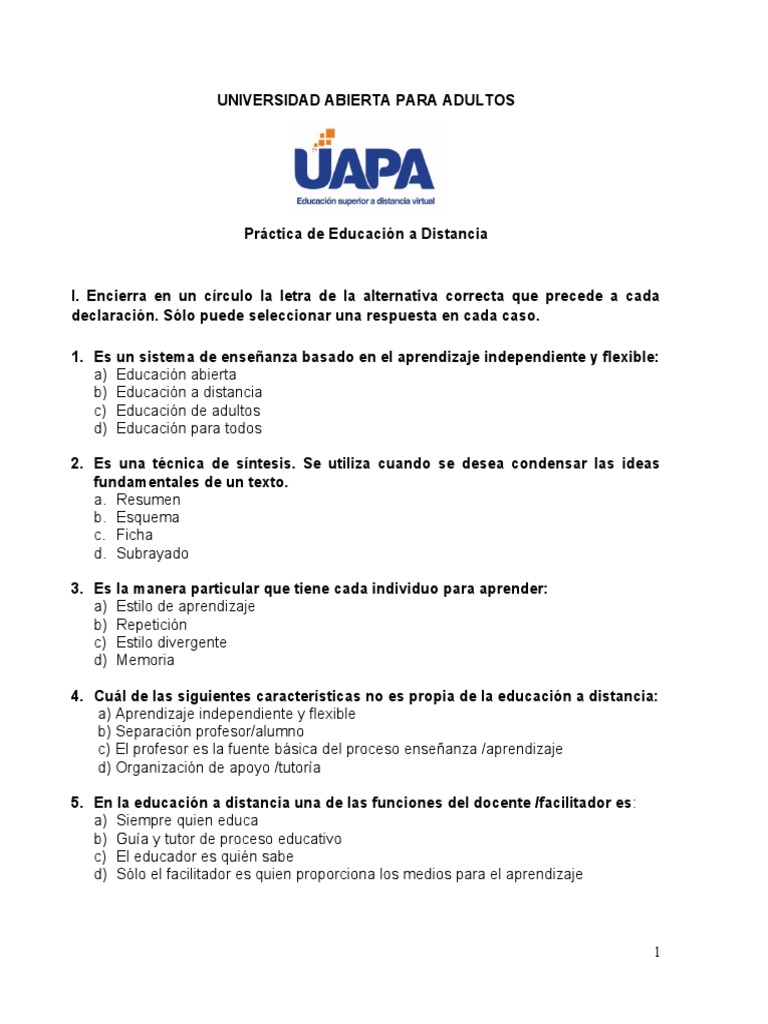 Practica Educacion A Distancia | PDF | Aprendizaje | Educación a distancia