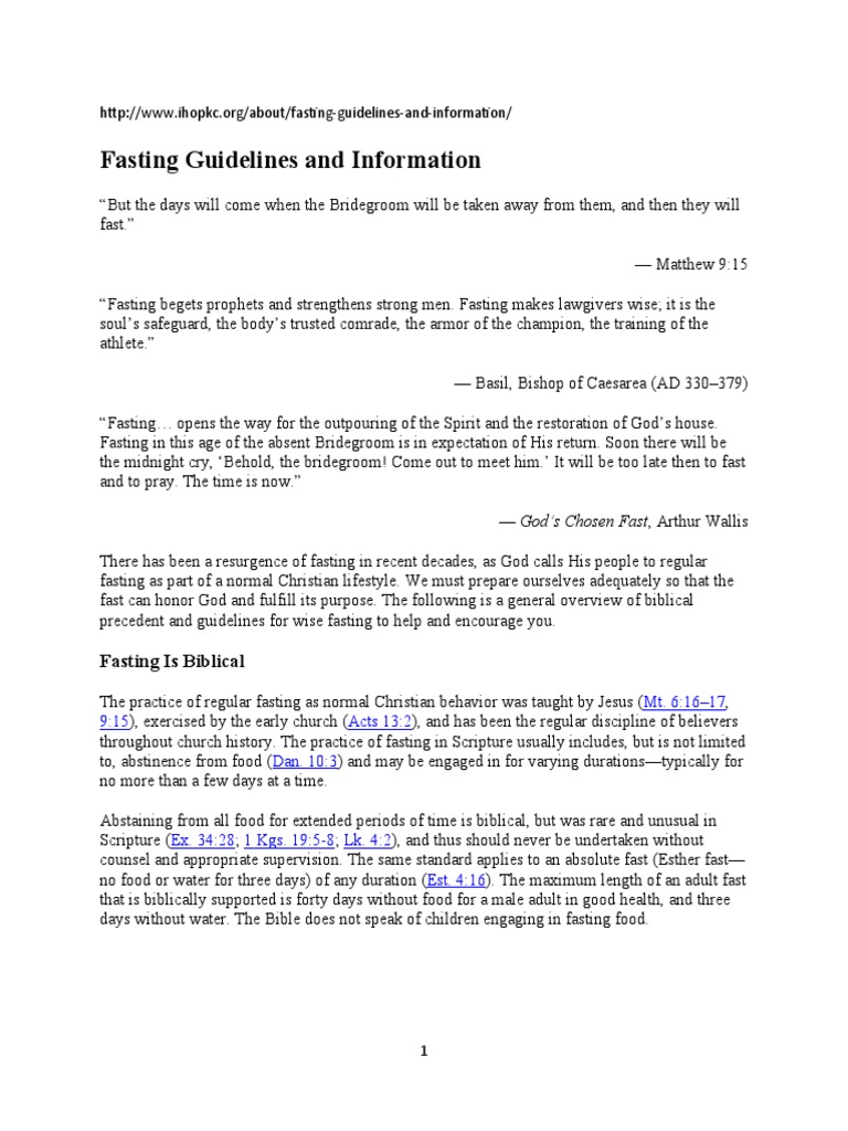 Christian Fasting Guidelines | PDF | Fasting | Drink