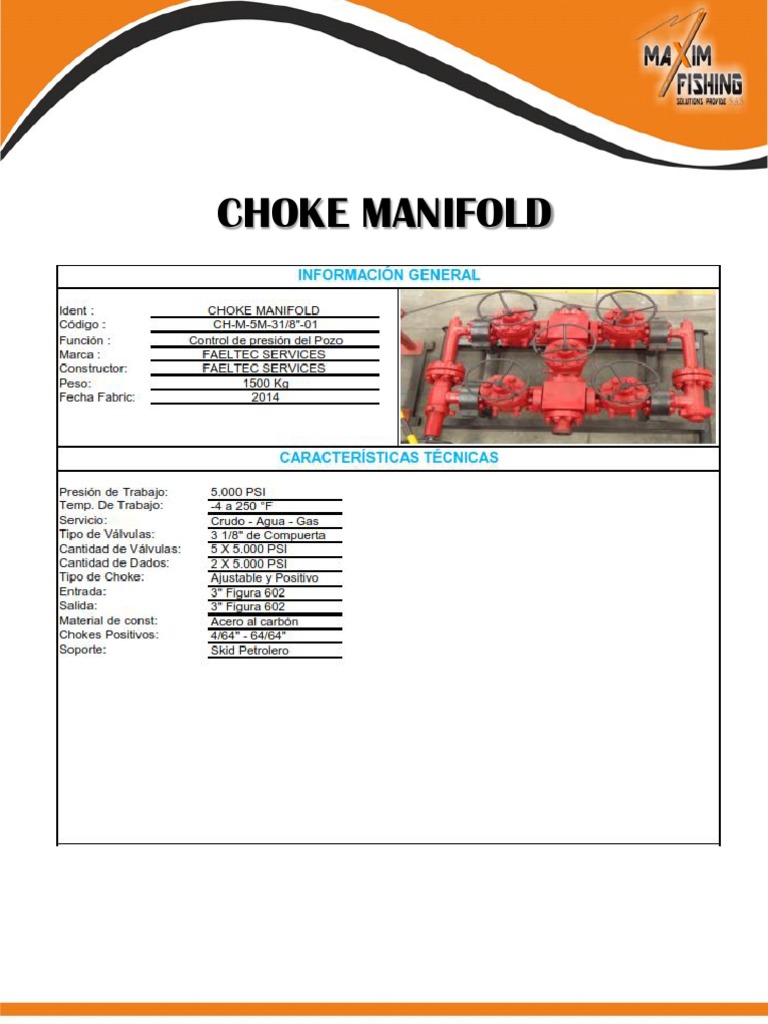Ficha Tecnica Choke Manifold 5000 | PDF
