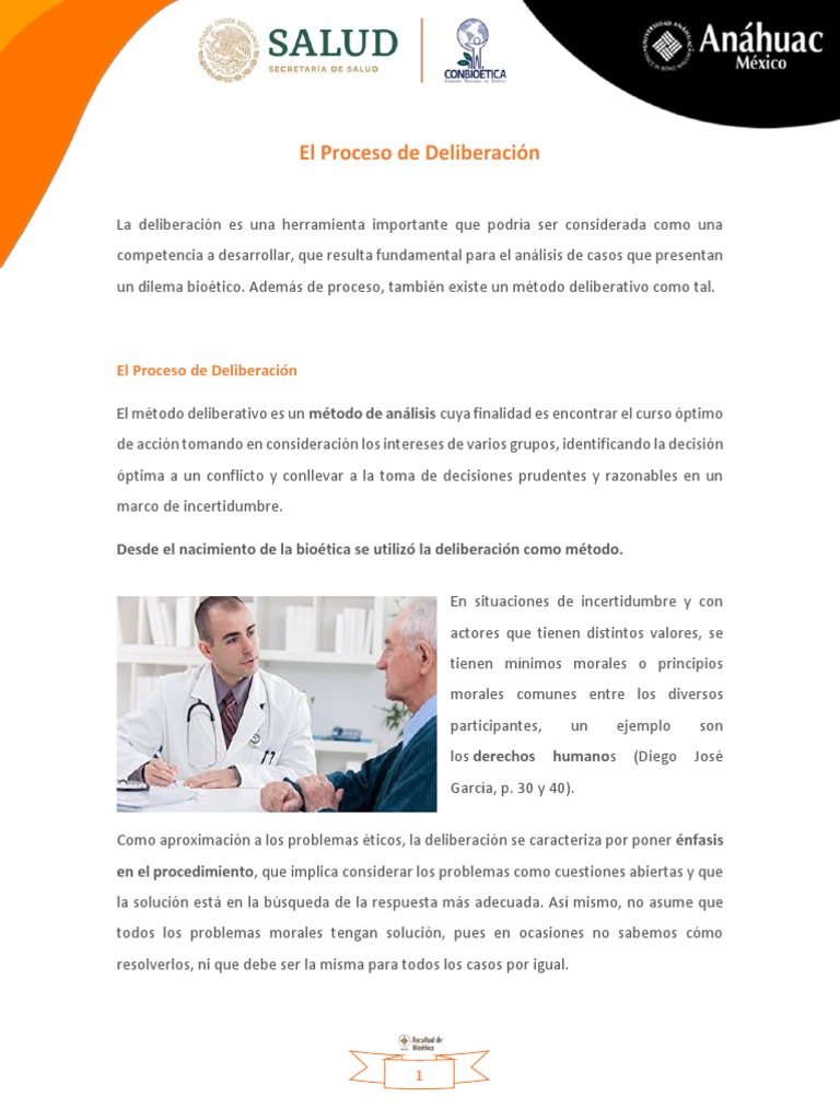 El Proceso de Deliberación | PDF | Toma de decisiones | Bioética