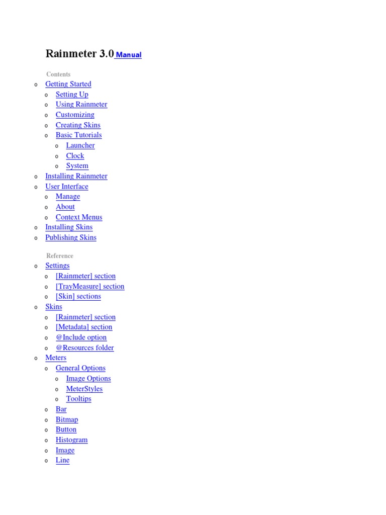 Rainmeter Manual 3.0 | PDF | Window (Computing) | Software Development