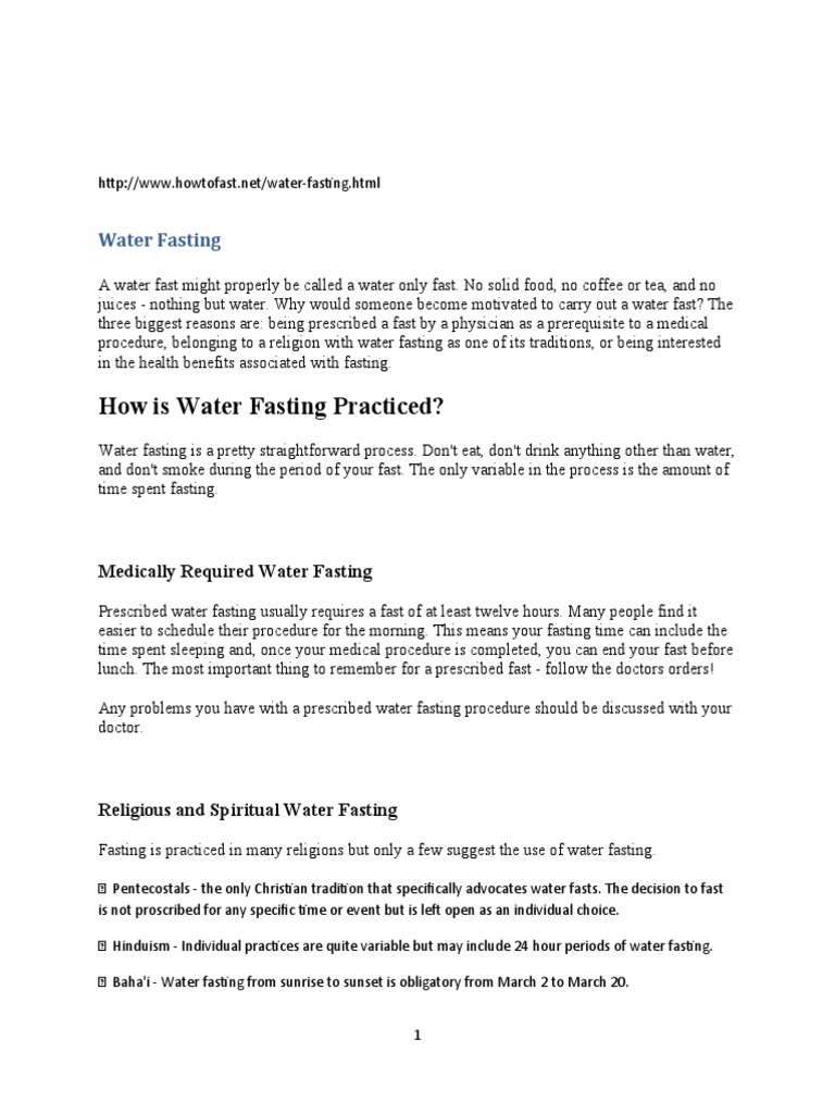 Water Fasting Guide | PDF | Dieting | Fasting
