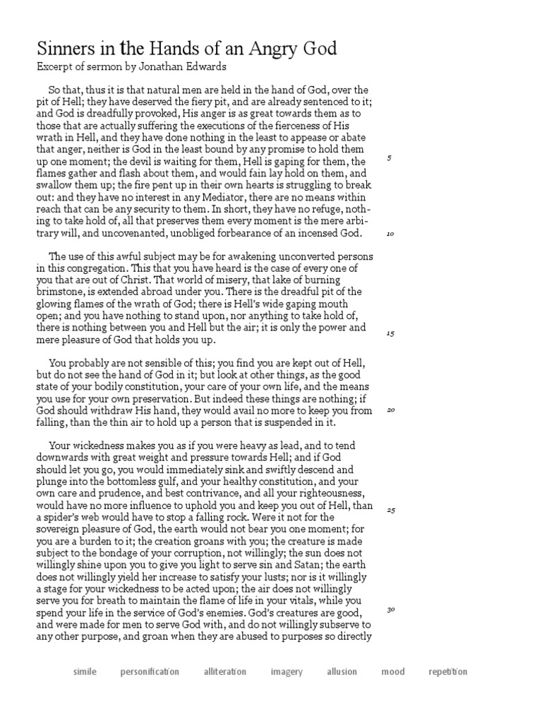 Newst Sinners in The Hands of An Angry God Text | PDF | Anger | Hell