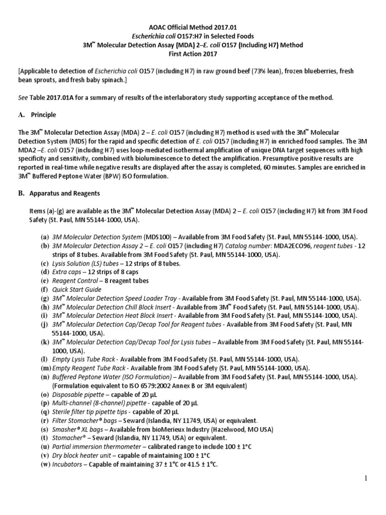 E Coli O157 3M MDS | PDF | Polymerase Chain Reaction | Assay