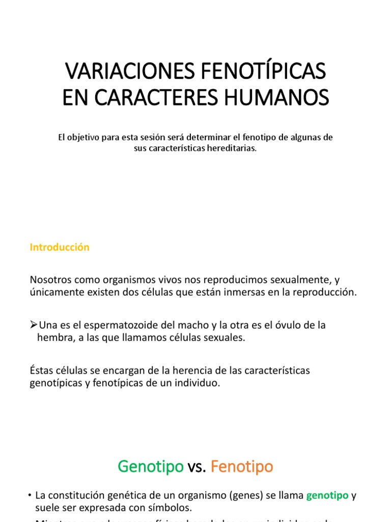 Variaciones Fenotípicas en Caracteres Humanos, Conalep | PDF ...