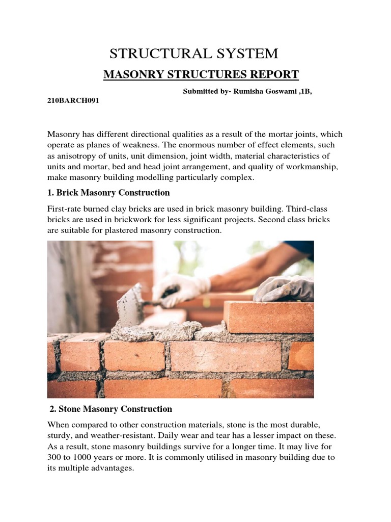 Assignment 6 Sturctures | PDF | Masonry | Brick
